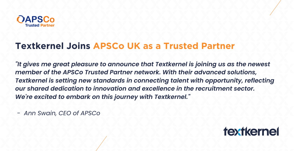 Textkernel Joins APSCo UK as a Trusted Partner